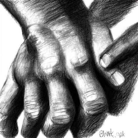 Hand Trying To Grab Another Hand Pencil Sketch Arthub Ai