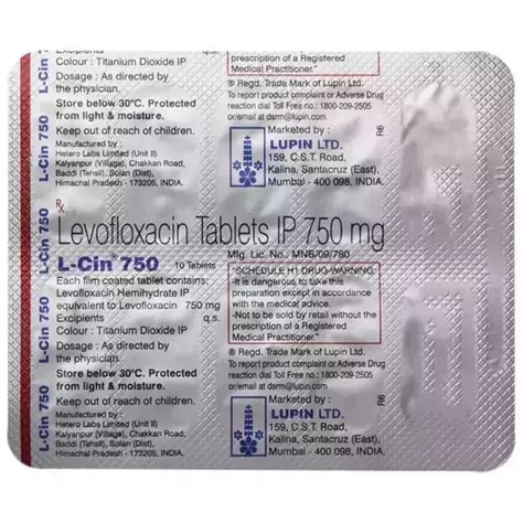 L Cin 750 Tablet Jeevandip