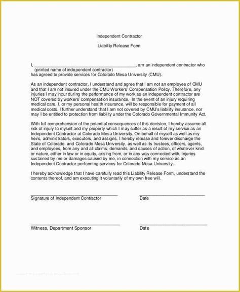 Free General Liability Release Form Template Of 11 Liability Waiver