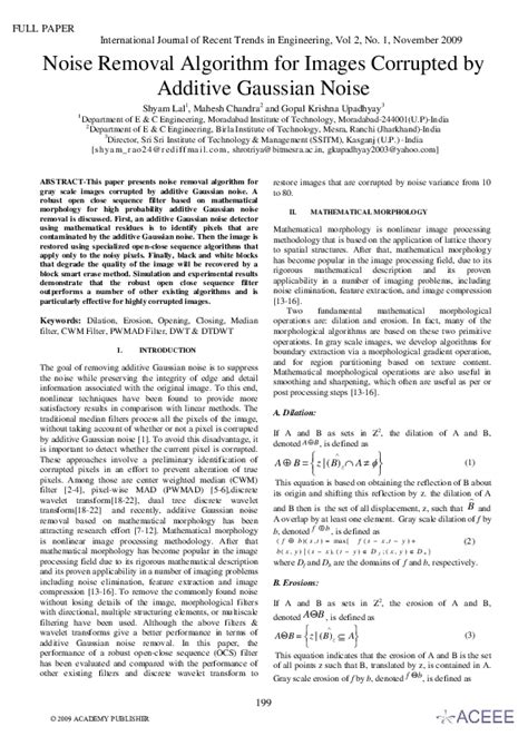 pdf noise removal algorithm for images corrupted by additive gaussian noise mahesh upadhyay