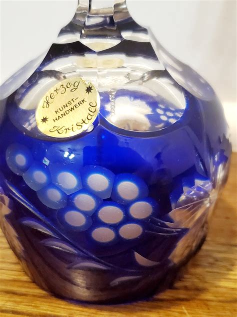 Herzog Kristall Blue Cut To Clear Bell Etsy