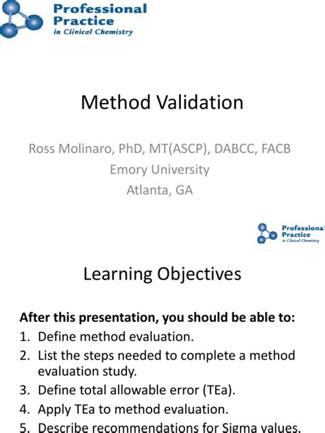 method validation ross molinaro phd mt ascp dabcc facb emory university atlanta ga pdf