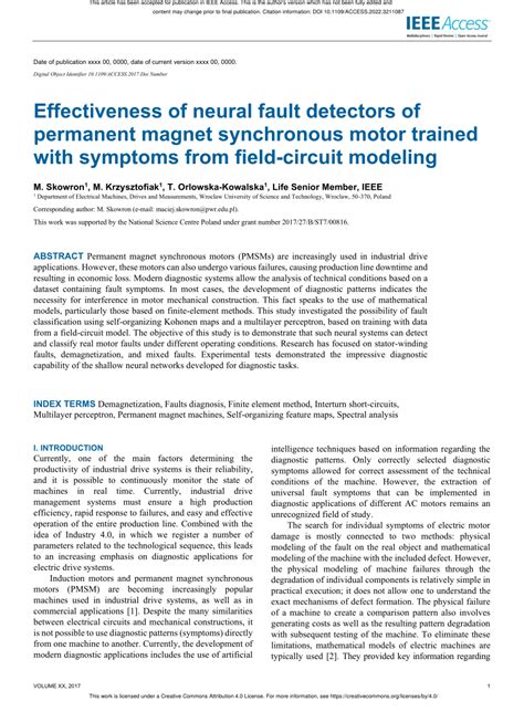 pdf effectiveness of neural fault detectors of permanent magnet synchronous motor trained with