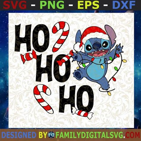 Christmas Disney Stitch Ho Ho Ho SVG Merry Christmas Ho Ho Ho SVG
