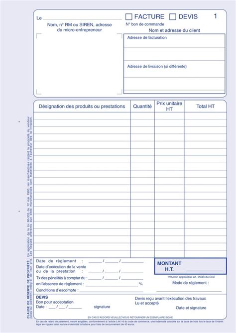 Mise à jour gardemanger Parcourir carnet facture micro entreprise