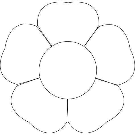 5 Petal Flower Template Free Printable Printable Templates
