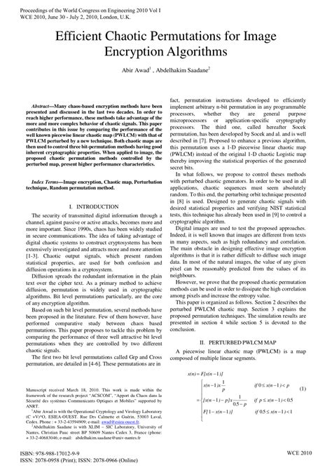 pdf efficient chaotic permutations for image encryption algorithms