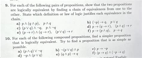 solved for each of the following pairs of propositions show