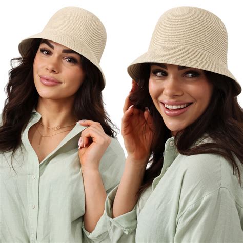 KAPELUSZ DAMSKI LETNI BUCKET HAT SŁOMKOWY BEŻOWY 13364460550