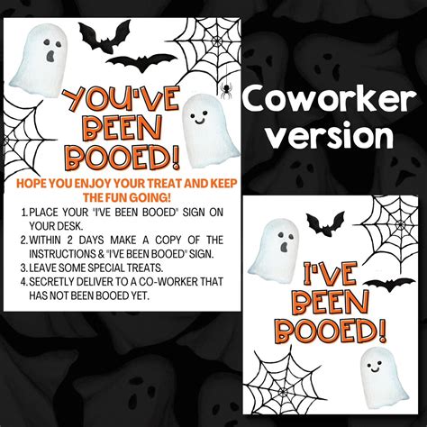 You Ve Been Booed Coworker Version Booed Sign And Instructions