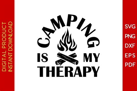 Camping Is My Therapy SVG Cut File Graphic By Creative Design