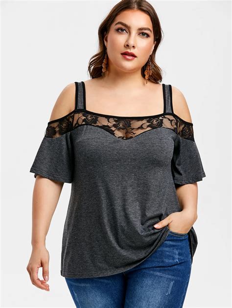 Aliexpress Buy Wipalo Plus Size Sheer Lace Panel Women T Shirt