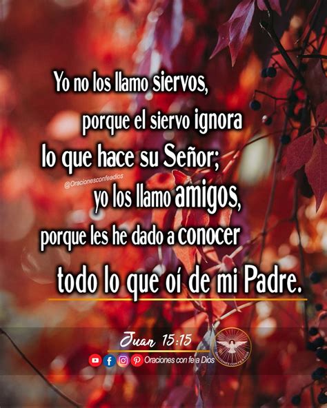 Juan 15 15 Yo No Los Llamo Siervos Porque El Siervo Ignora Lo Que Hace