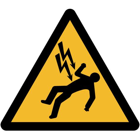 Pictogramme Panneau risques électriques Triangle jaune avec éclair