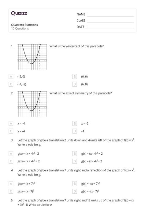 Functions Worksheets For Th Grade On Quizizz Free Printable