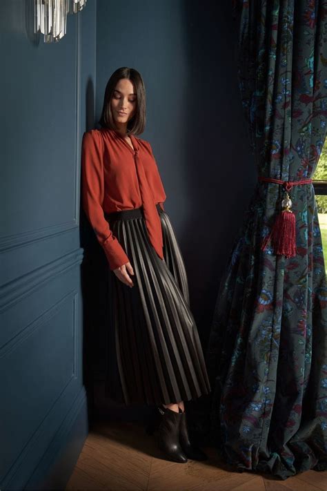 Buy Gina Bacconi Tatiana Pleated Pu Black Skirt From Next Ireland In