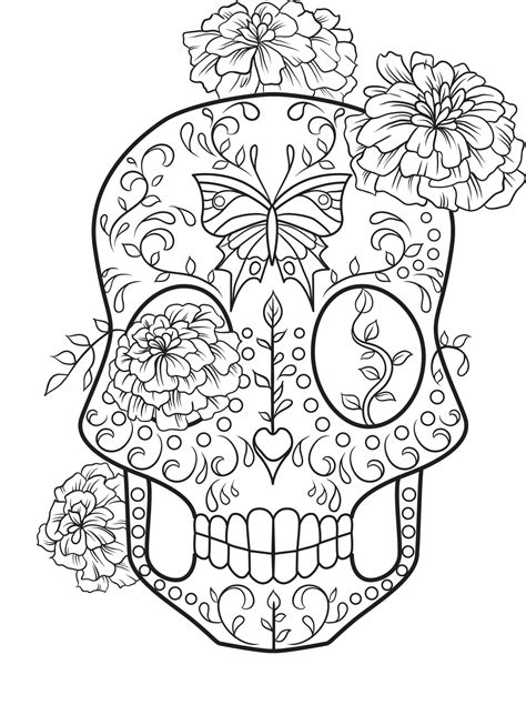 Dibujos de El Día de Muertos para Colorear Gran colección 2020