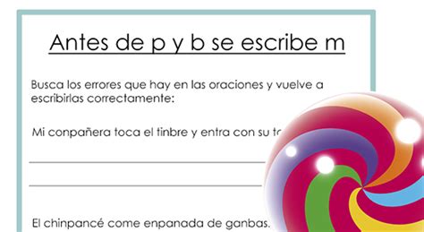 Fichas De Ortograf A M Antes De P Y B La Libreta Piruleta