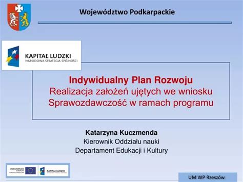 PPT Indywidualny Plan Rozwoju Realizacja założeń ujętych we wniosku