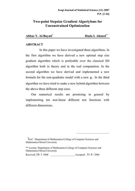 pdf two point stepsize gradient algoriyhms for unconstrained optimization