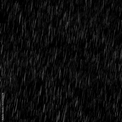 Isolated Rain Effect On Black Background Wet Weather Falling Water