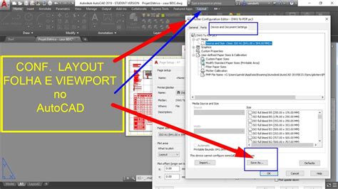 AutoCAD Configuração do Layout de impressão Criar folha VIEWPORT e