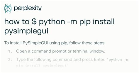 How To Python M Pip Install Pysimplegui