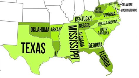 Detailed Map Of Southern States
