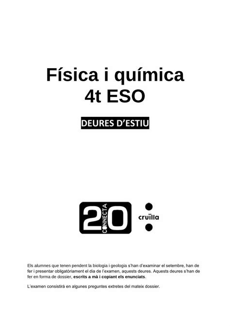 PDF Física i química 4t ESO iessantacolomadefarners cat lexamen