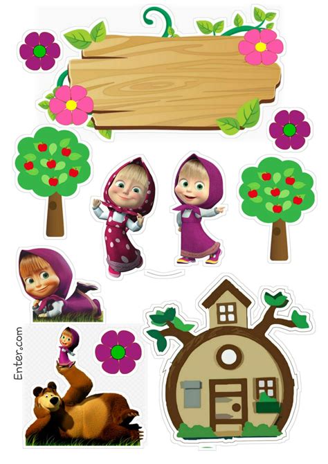 Topo De Bolo Marsha E O Urso Bear Birthday Party 13th Birthday Parties