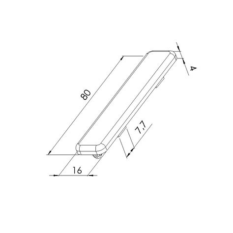 Embout profilé aluminium 8 mm 80x16 mm Noir elcom shop