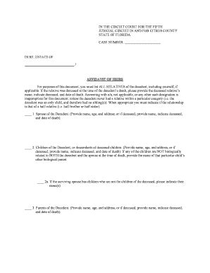 Fillable Online Clerk Citrus Fl IN THE CIRCUIT COURT FOR THE FIFTH