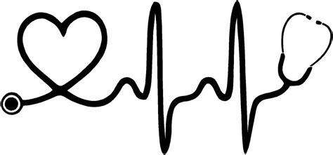 Ekg Heart Stethoscope Nurse Decal