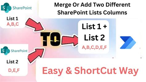 Merge Or Add Two Different Sharepoint Lists Columns Power Automate