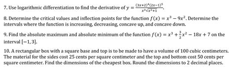 solved 7 use logarithmic differentiation to find the