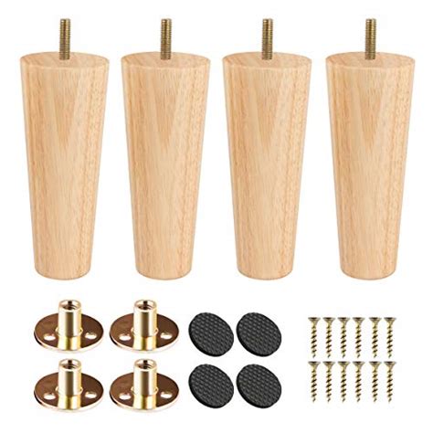Btowin Lot De 4 Pieds De Meubles En Bois Massif De 20 3 Cm Pieds De