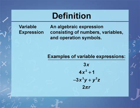definition variables unknowns and constants variable expression media4math