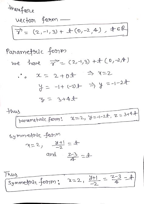 [solved] 10 determine vector parametric and if possible symmetric course hero