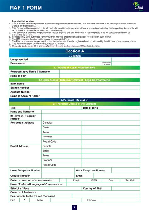 Raf Form July Raf Form Important Information A This Is A