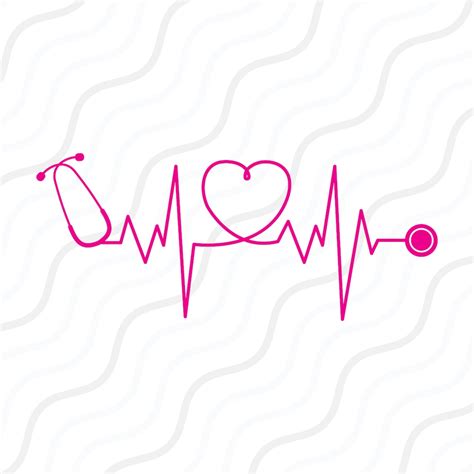 Stethoscope Heartbeat Svg Nurse Svgstethoscope Heart Svg Cut Etsy