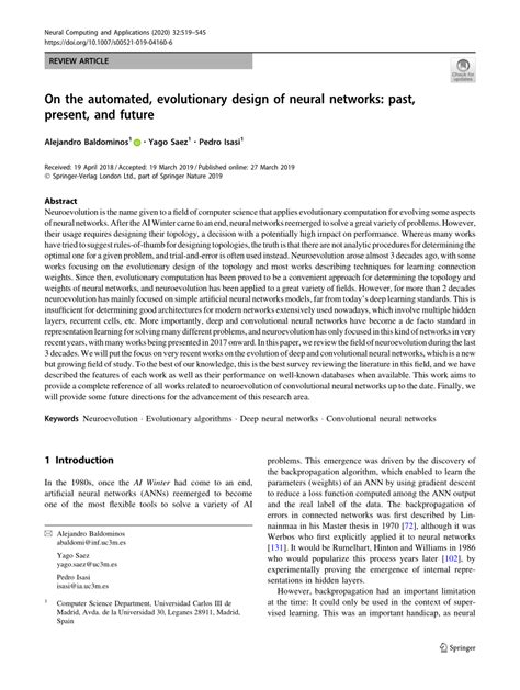 pdf on the automated evolutionary design of neural networks past present and future