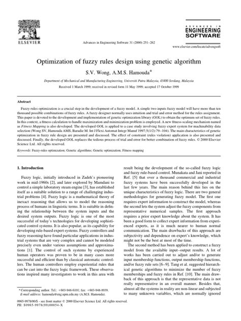 wong2000 pdf pdf fuzzy logic genetic algorithm