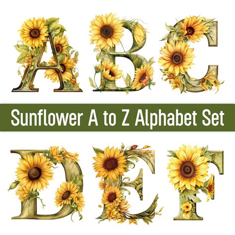 Sunflower Clipart Letter Sunflower Png Sunflower Font Alphabet Png
