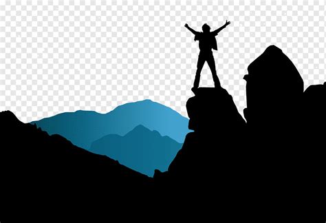 Success Man Climb Mountain Peak Silhouette Png PNGWing