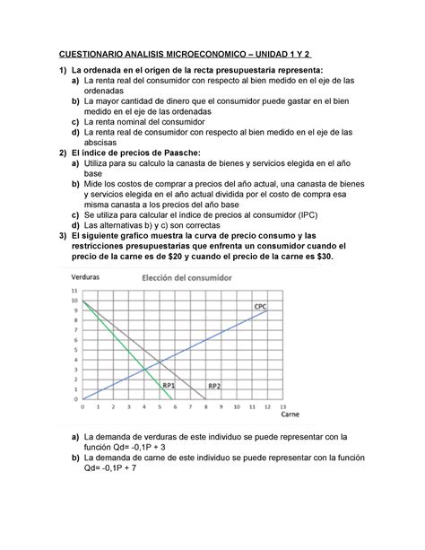Cuestionario Analisis Microeconomico CUESTIONARIO ANALISIS