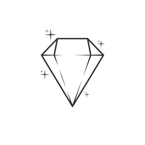 Diamond Outline Icon Vector Illustration 7742633 Vector Art At Vecteezy