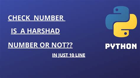 python program to check harshad number youtube