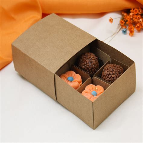 Caixas Para 4 Brigadeiros Kraft 8 5x8 5x3 5 Pietro Embalagens