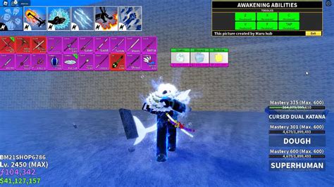 Blox Fruit Account Lv Max Max Shark V Tier Awaken Dough