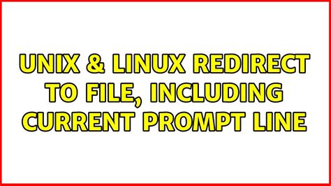 unix and linux redirect to file including current prompt line 4 solutions youtube